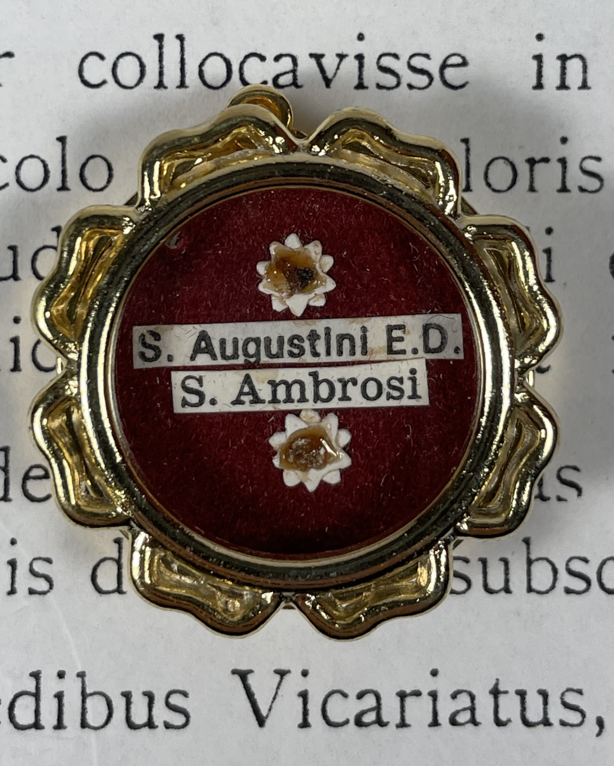 Russian Store - 1993 Vatican Documented reliquary theca with relics of St. Augustine of Hippo ...