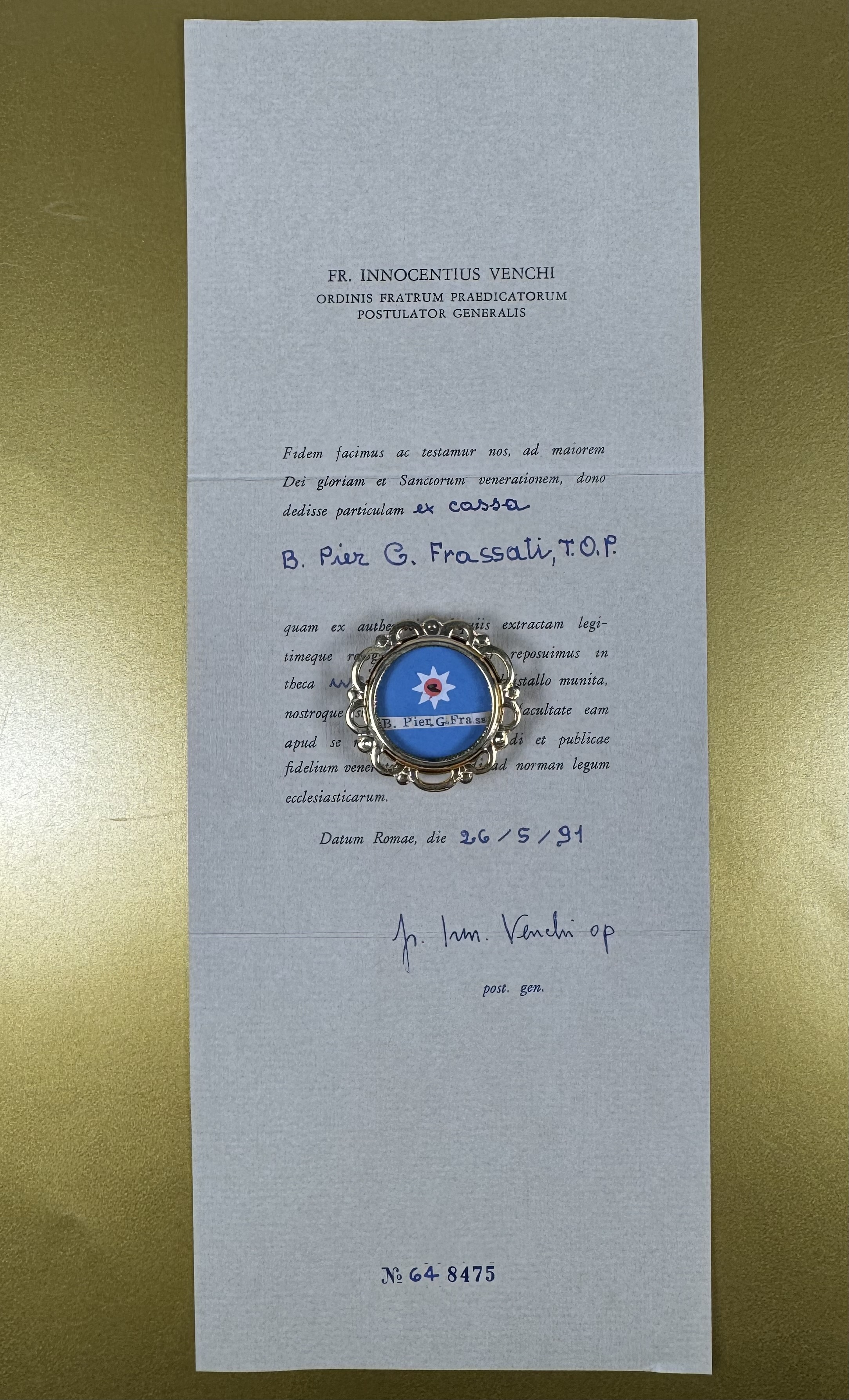 Russian Store - 1991 Documented reliquary theca with relic of the ...