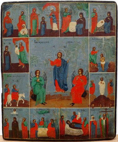 Russian Store - Russian Icon - the Resurrection with twelve Great ...