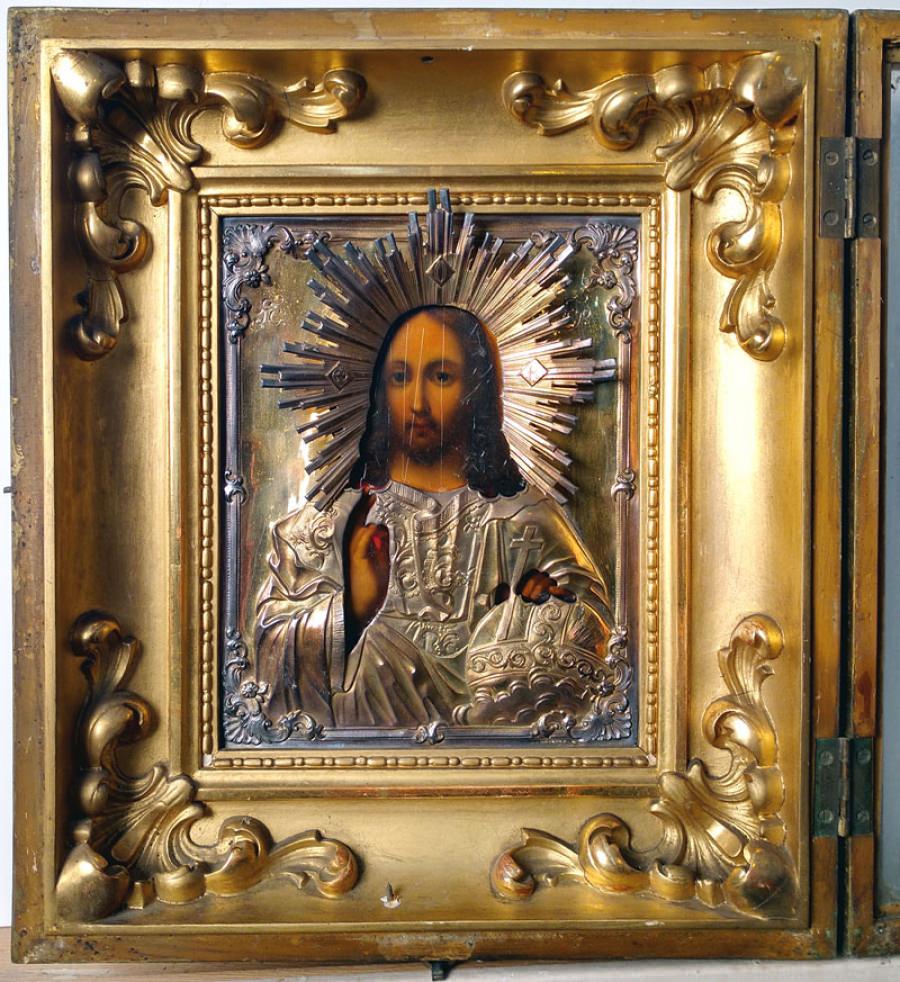 Russian Store - Russian Icon - Christ Emmanuel in silver oklad and ...