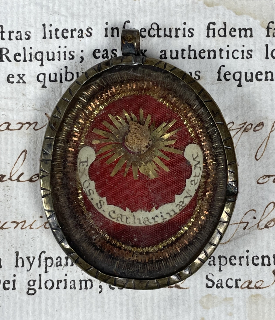 Russian Store - 1780 Documented reliquary with relics of St. Catherine ...